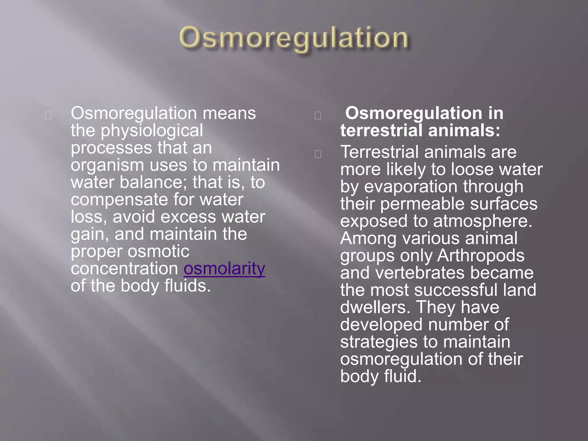 Osmoregulation, exercetion | PPT