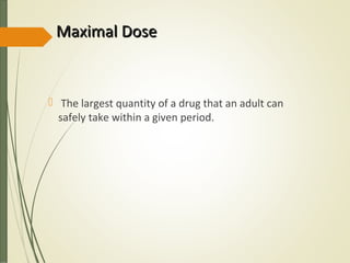 Lectures 04 Dosage forms, Doses of Drugs and Drug Administration | PPT