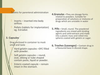 Lectures 04 Dosage forms, Doses of Drugs and Drug Administration | PPT