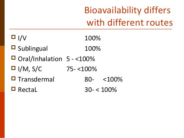 Lectures 11 Bioavailability