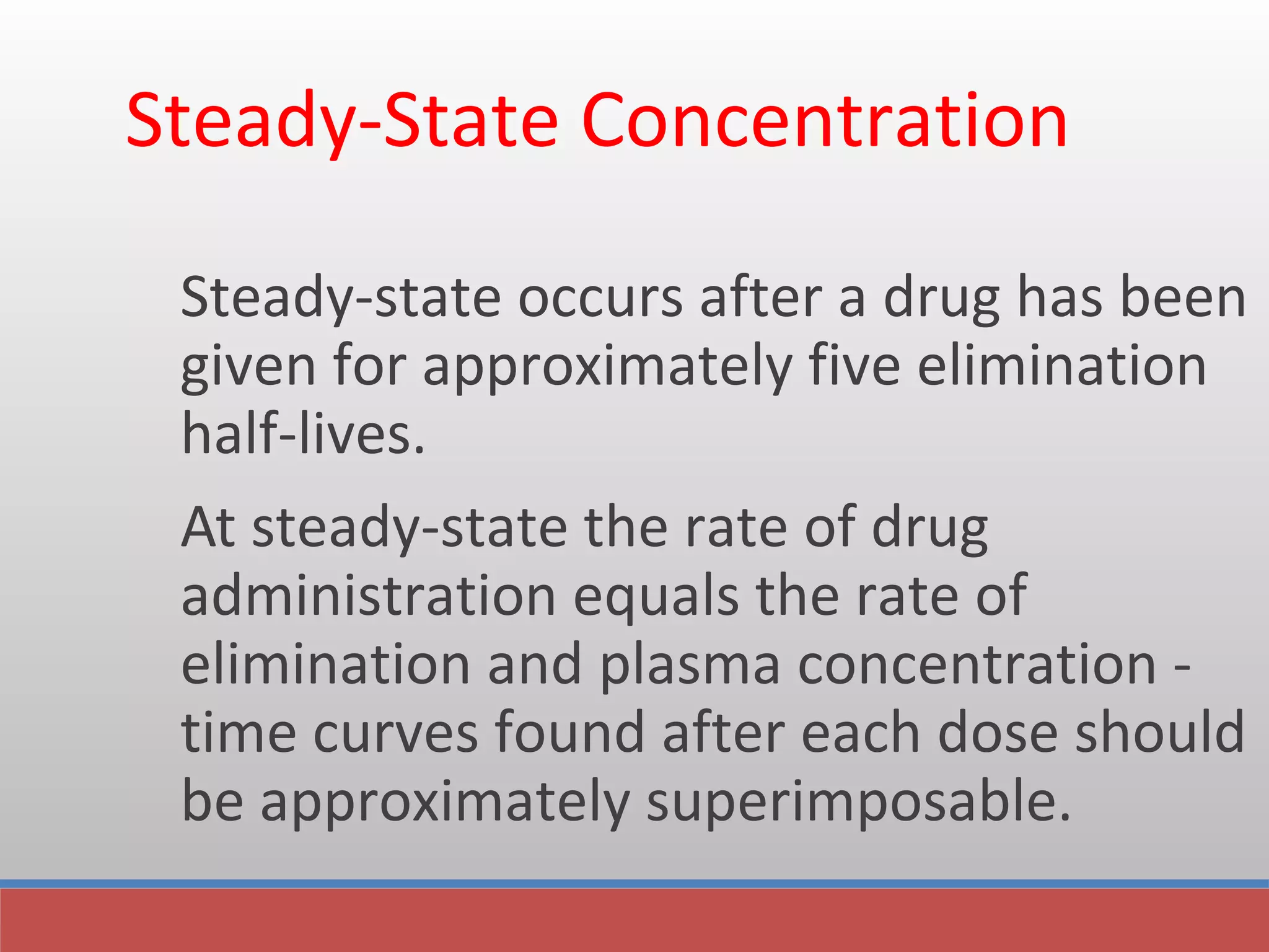 Lectures 12 Plasma Half Life and steady state concentrtiion | PPT