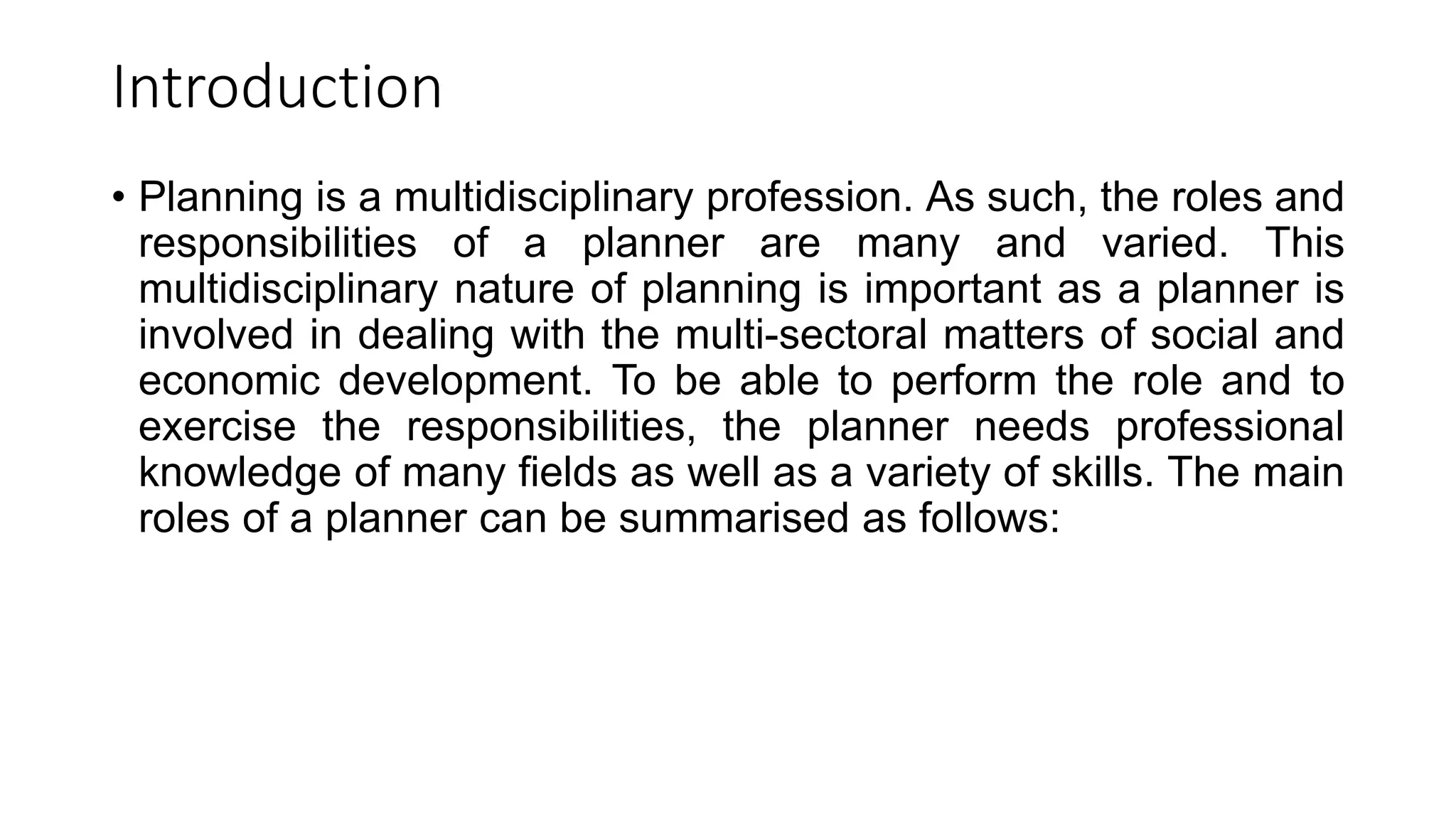 Lectures 5 rup 2185 roles of planners | PPTX