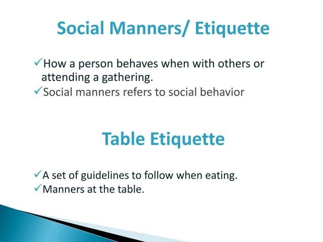 Social etiquettes | PPTX