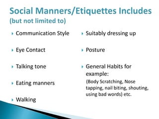 Social etiquettes | PPTX