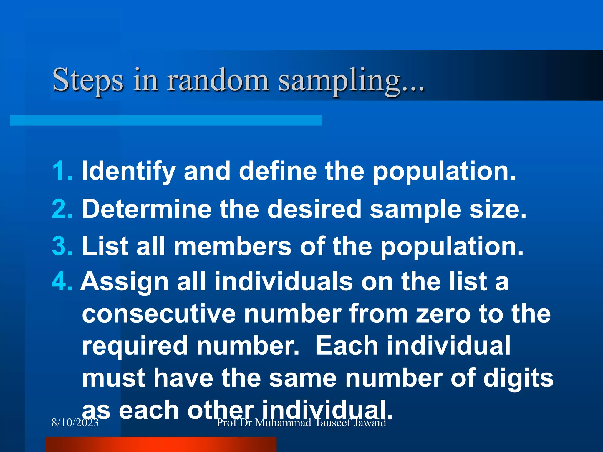 Lecture Sampling Methods by Prof: Dr Tauseef Jawaid.ppt