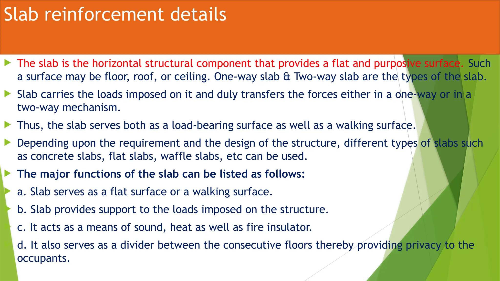 Beam, Slabs, Lintels: Reinforcement and details | PPTX