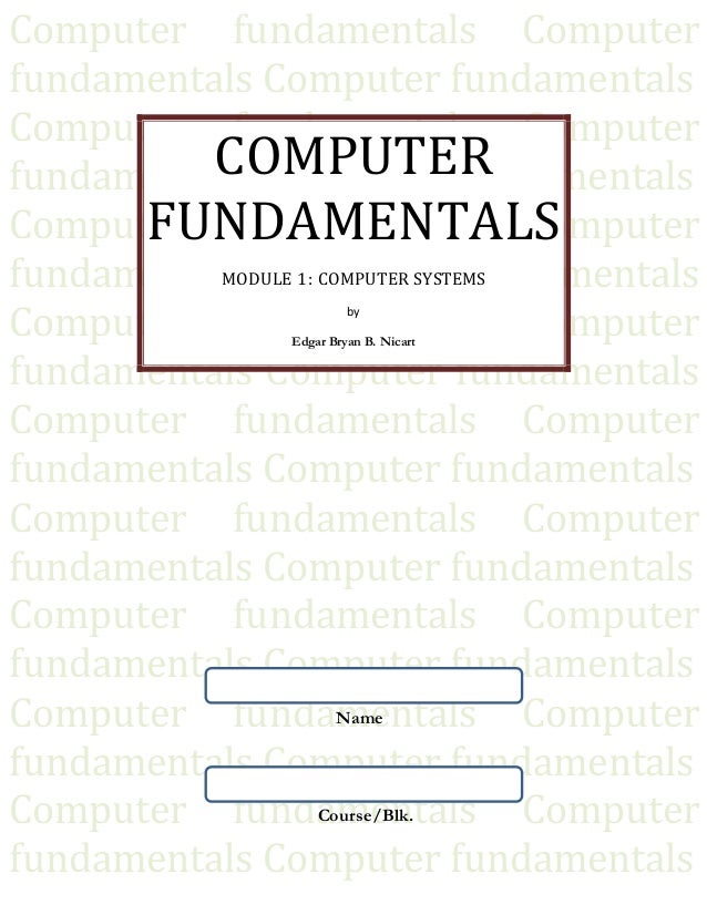 Lecture series 1 computer fundamentals Lecture series 1 computer fundamentals