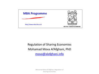 Lecture on the regulation of sharing economies | PPT