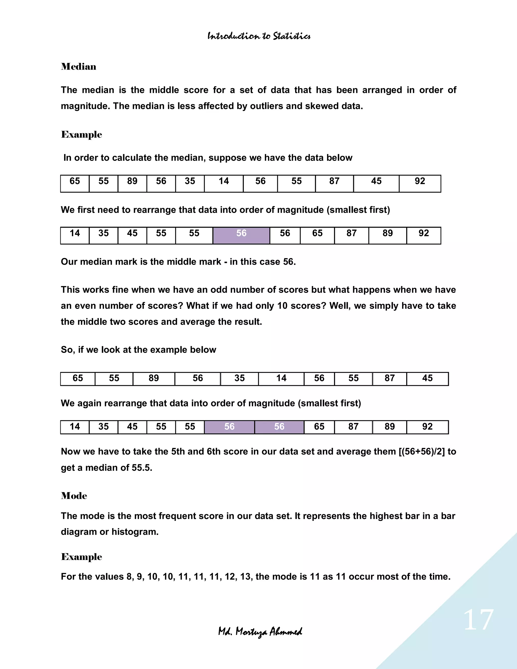 Lecture sheet on basic statistics | PDF