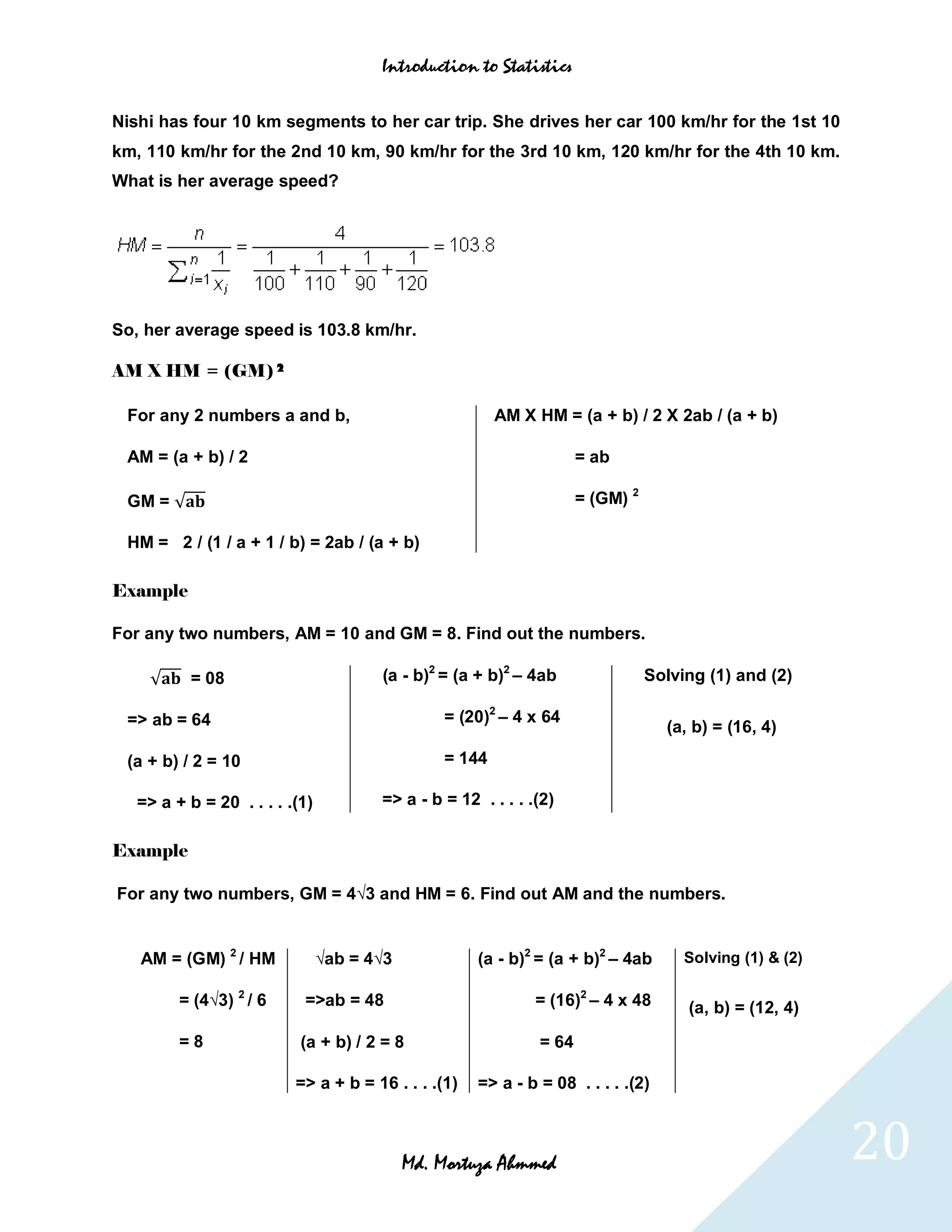 Lecture sheet on basic statistics | PDF