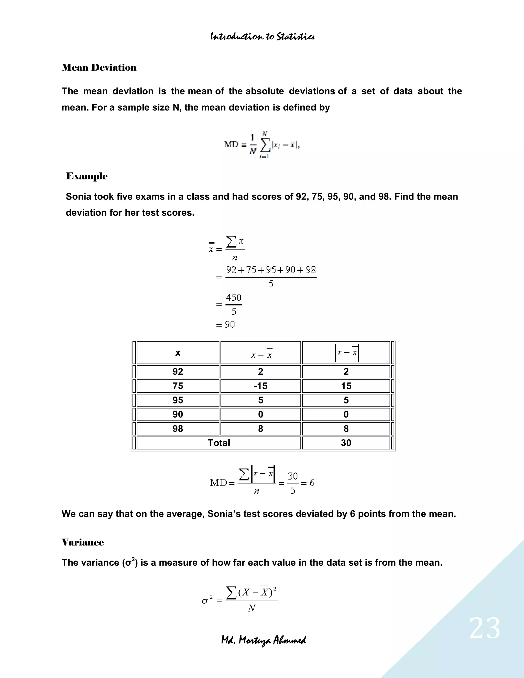Lecture sheet on basic statistics | PDF