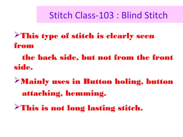 stitch classification | PPT
