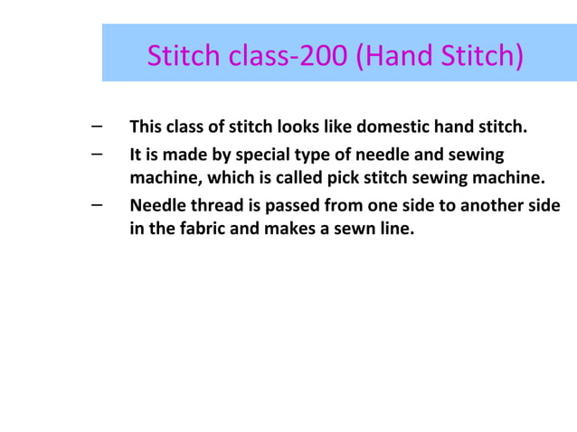 stitch classification | PPT
