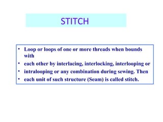 stitch classification | PPT