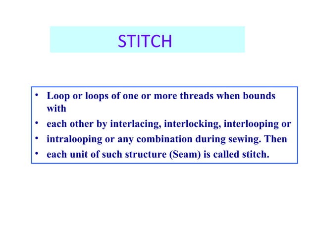 stitch classification | PPT