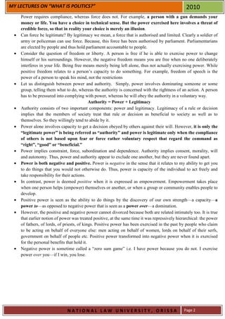 Lecture six politics as power-part one | PDF | Politics