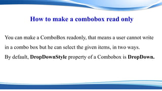 ComboBox in C#.pptxhshshzzjzhzjzhzhzhjsh | PPT