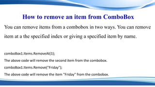 ComboBox in C#.pptxhshshzzjzhzjzhzhzhjsh | PPT