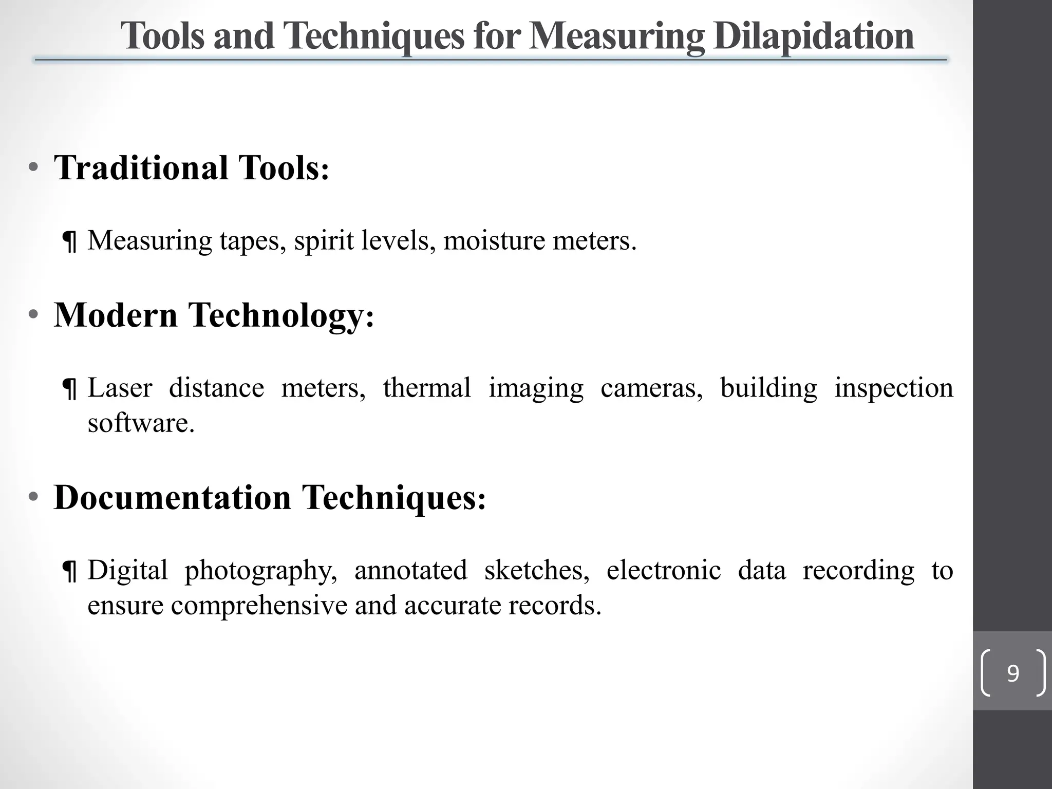 Lecture slide on Dilapidation_QTS 502 Measurement of Alteration & Maint ...