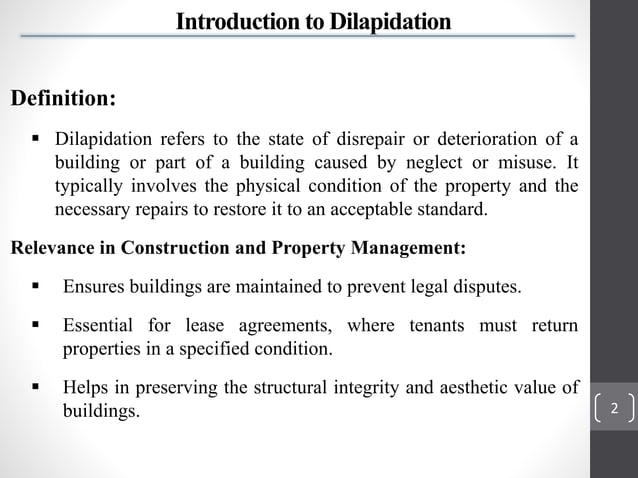 Lecture slide on Dilapidation_QTS 502 Measurement of Alteration & Maint Works.pdf