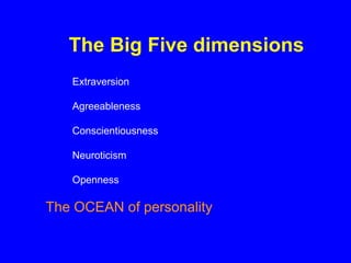 LECTURE SLIDES For The Big Five Personality | PPT