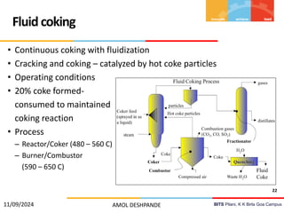 Lecture Slides - Thermal cracking, visbreaking and delayed coking, flexi coking | PDF