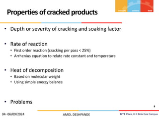 Lecture Slides - Thermal cracking, visbreaking and delayed coking, flexi coking | PDF