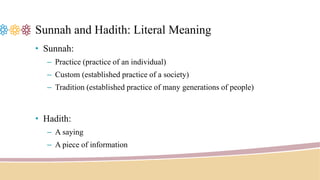 Lecture Slides for Module 3 - Sunnah and Hadith.pdf