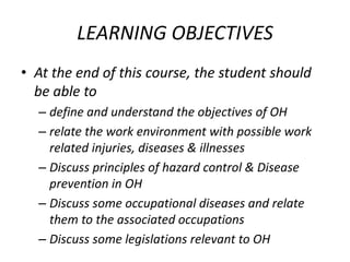 LECTURE SLIDES ON OCCUPATIONAL HEALTH.ppt
