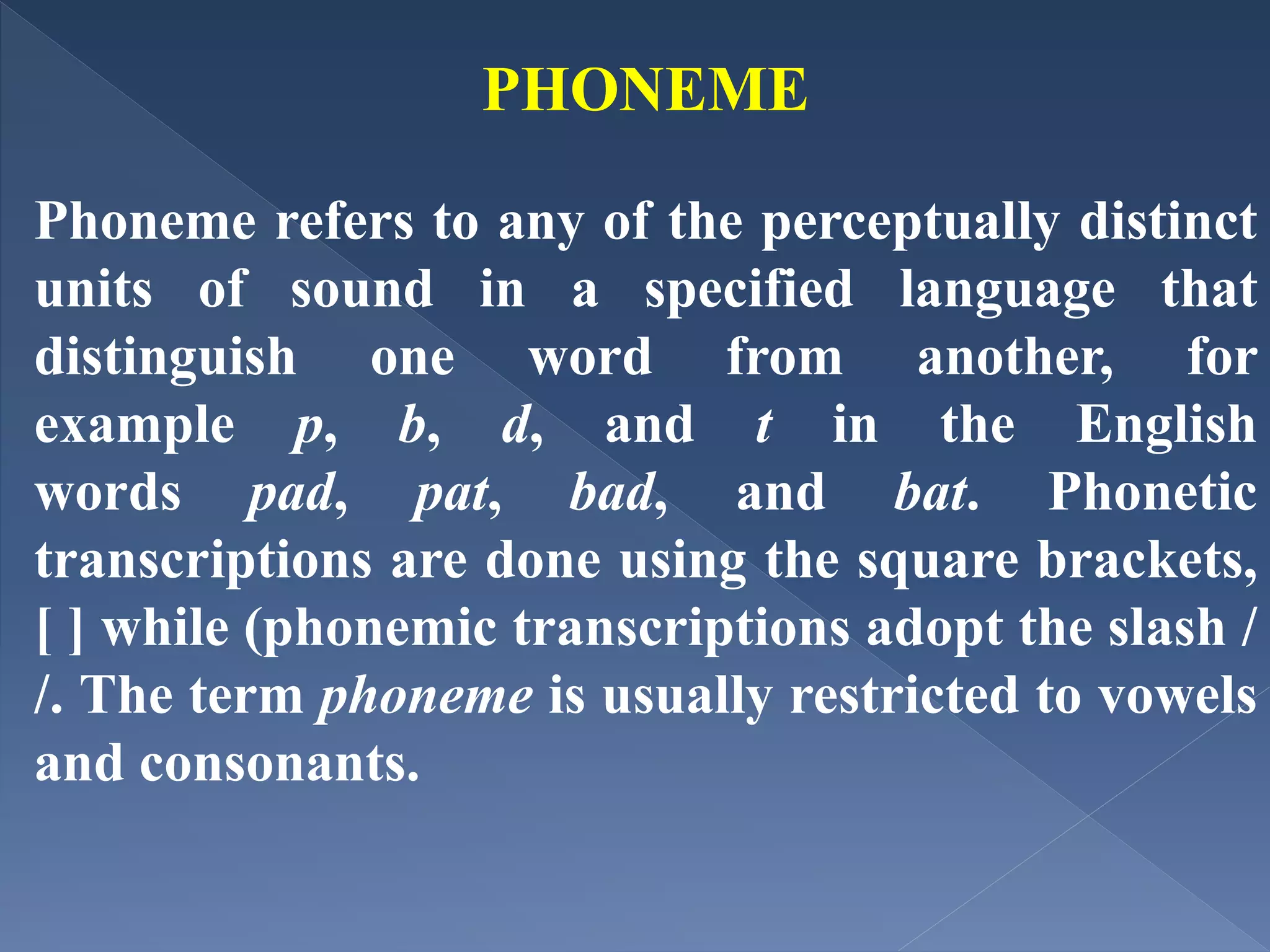 Lecture slides unit 1, intro. to phonetics and phonology | PPTX
