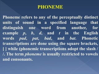 Lecture slides unit 1, intro. to phonetics and phonology | PPT