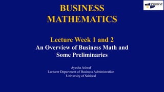Overview of Business Math | PPTX