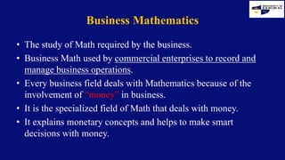 Overview of Business Math | PPTX