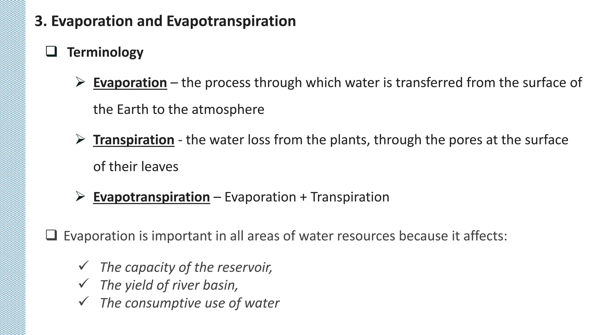 Lecture Three on evaporation and evapotranspiration | PDF
