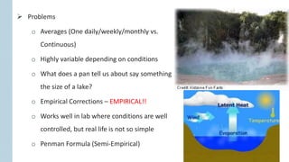 Lecture Three on evaporation and evapotranspiration | PDF