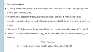 Lecture Three on evaporation and evapotranspiration | PDF