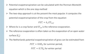 Lecture Three on evaporation and evapotranspiration | PDF