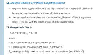Lecture Three on evaporation and evapotranspiration | PDF