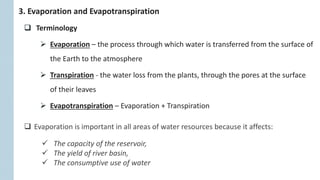 Lecture Three on evaporation and evapotranspiration | PDF