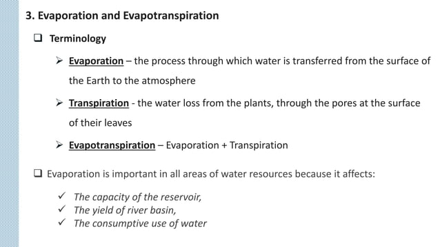 Lecture Three on evaporation and evapotranspiration | PDF | Weather ...
