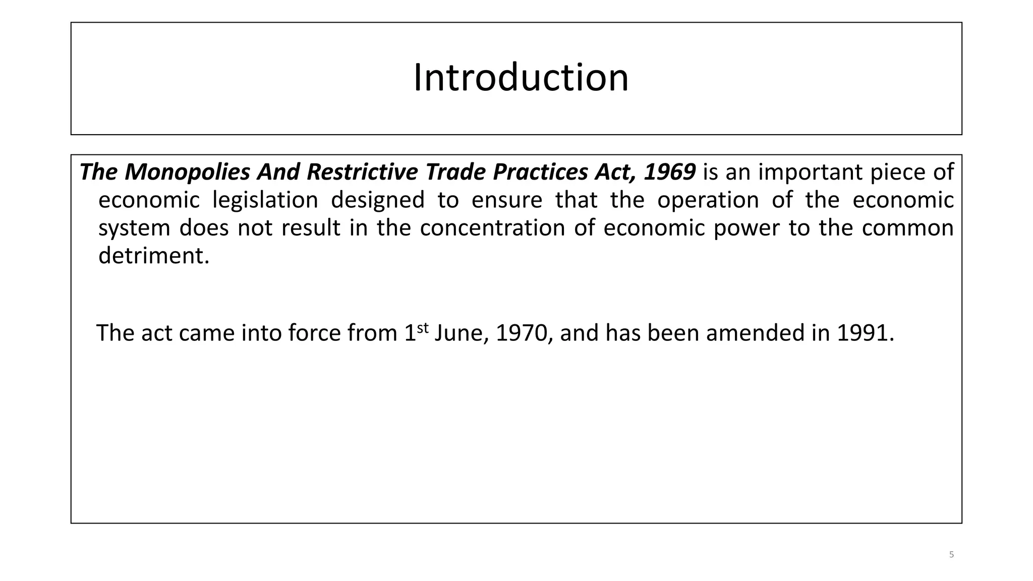 Lecture Topic 16 MRTP Act.ppt | Business | Business and Finance