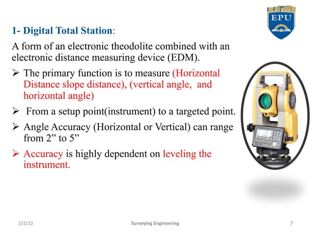 Lecture total Station Theory | PPT