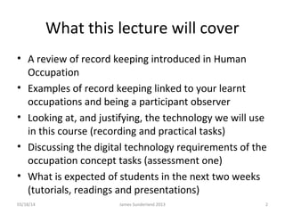 Lecture two occ science | PPT | Arts and Crafts | Hobbies & Interests