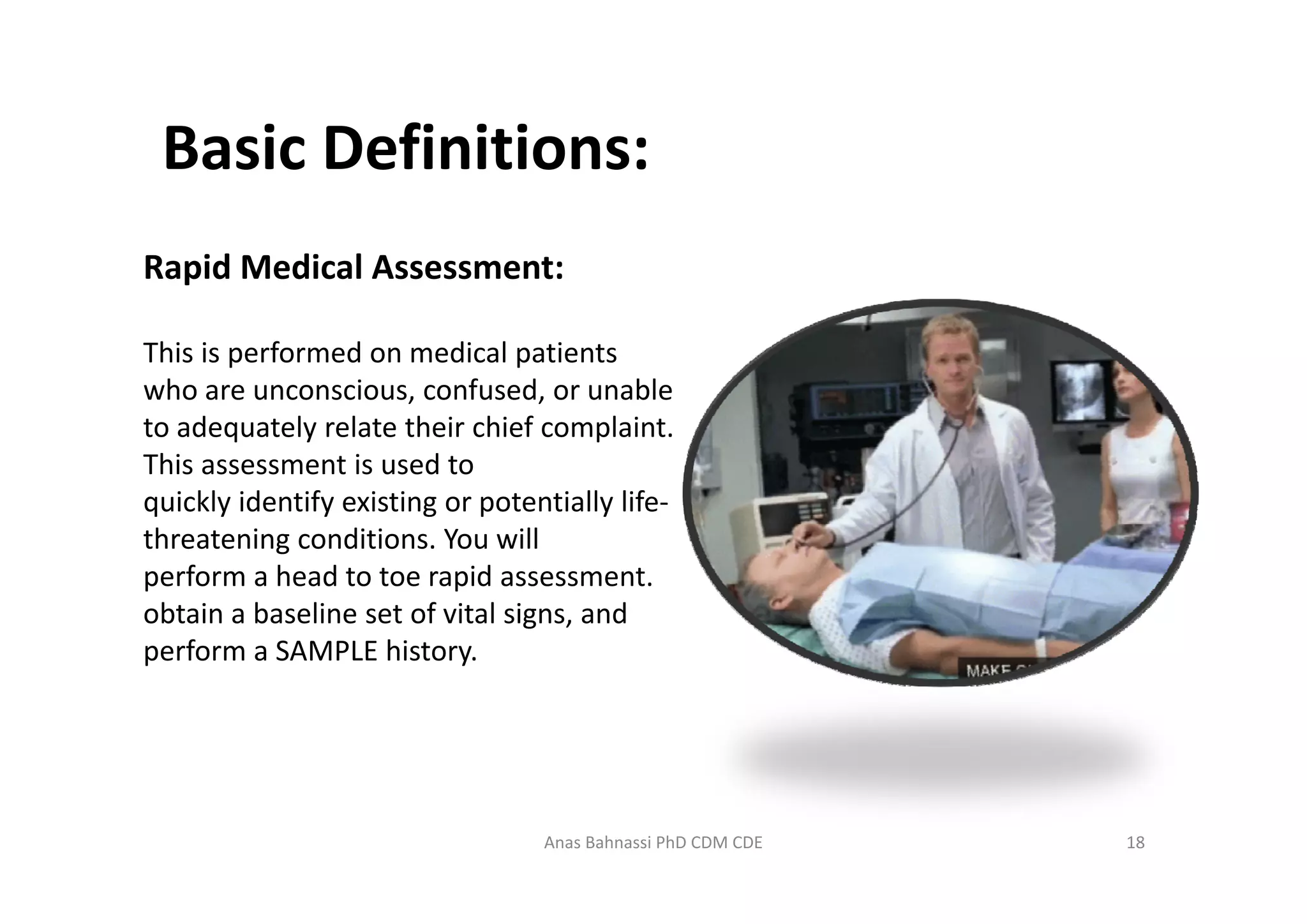 Lecture Two: Patient Assessment Definitions | PDF