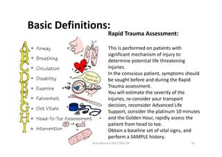 Lecture Two: Patient Assessment Definitions | PDF