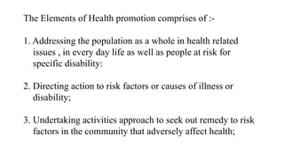 Core activities of public health in Occupational Therapy | PPT