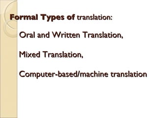 Translation Types | PPT