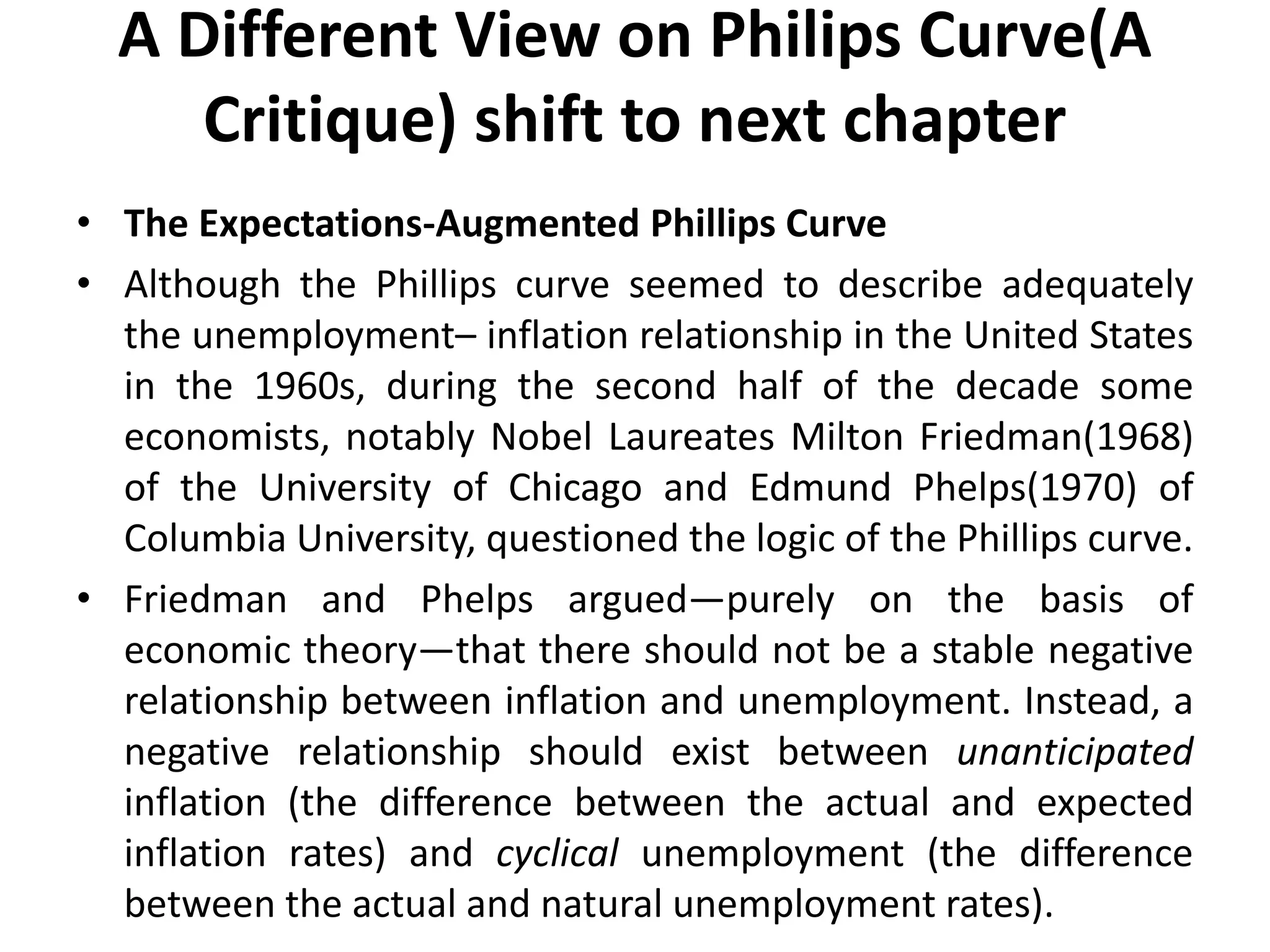 Lecture_Unemployment and Inflation (Phillips Curve Relationship) (1).pptx