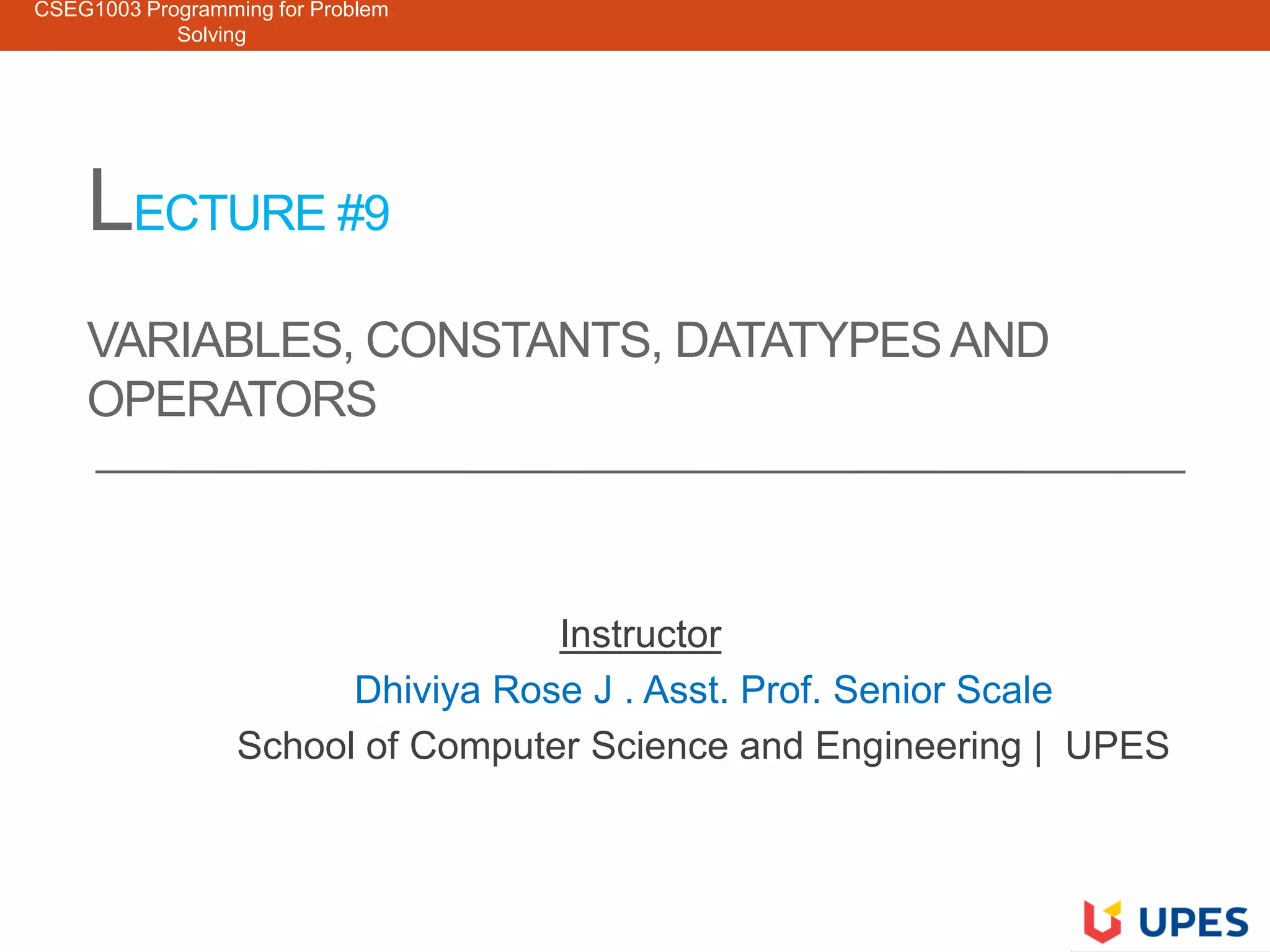 Programming For Problem Solving Unit 2 Ppt