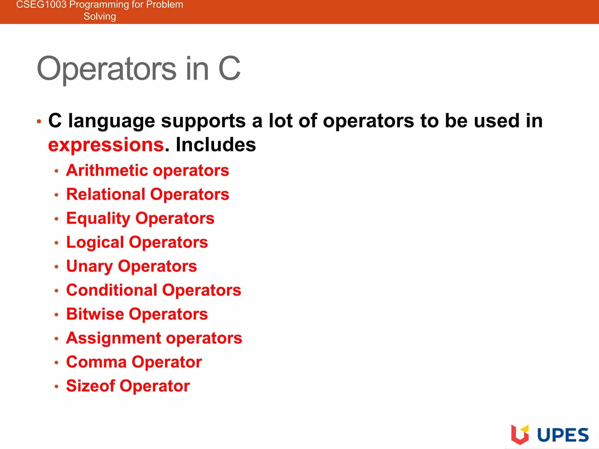 Programming For Problem Solving Unit 2 Ppt